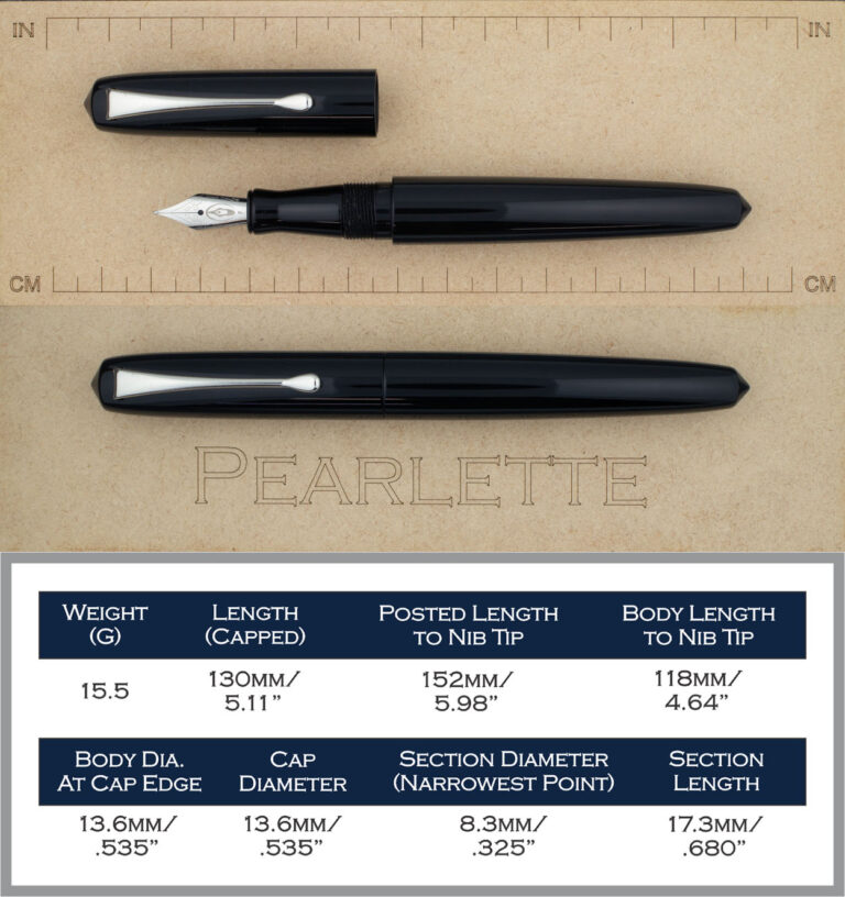 Model Specifications - Edison Pen Co